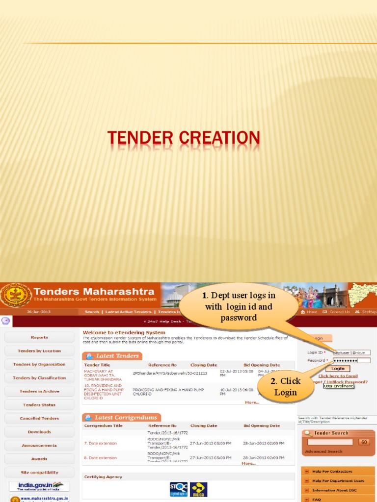 eTender Process Guide | PDF | Login | Password