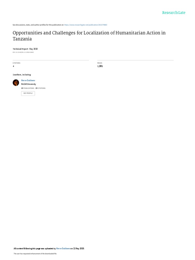 Localization of Humanitarian Action in Tanzania | PDF | Non ...