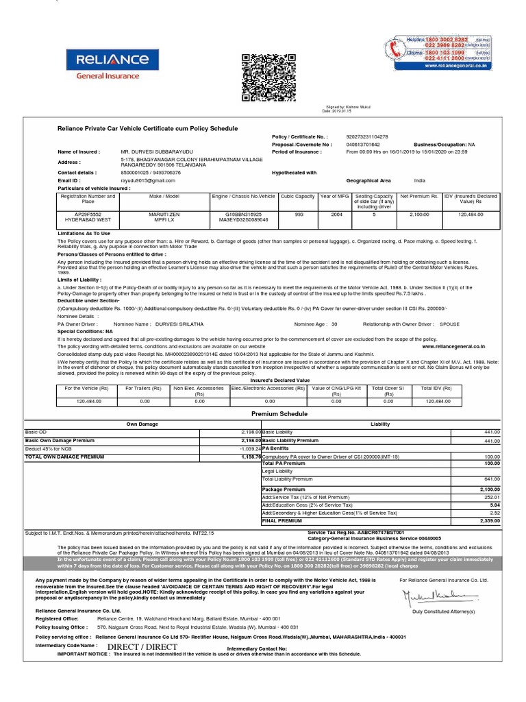 Vehicle Insurance Policy Format | PDF | Insurance | Liability Insurance Vehicle Insurance Policy Format | PDF | Insurance | Liability Insurance