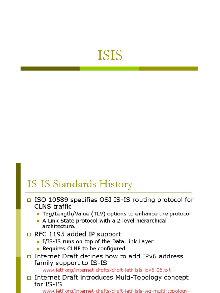Isis | Download Free PDF | I Pv6 | Telecommunications