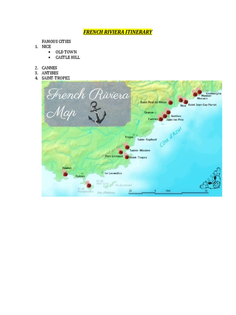 French Riviera Itinerary | PDF