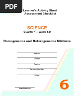 Lesson Plan About Types of Mixtures | PDF | Homogeneity And ...