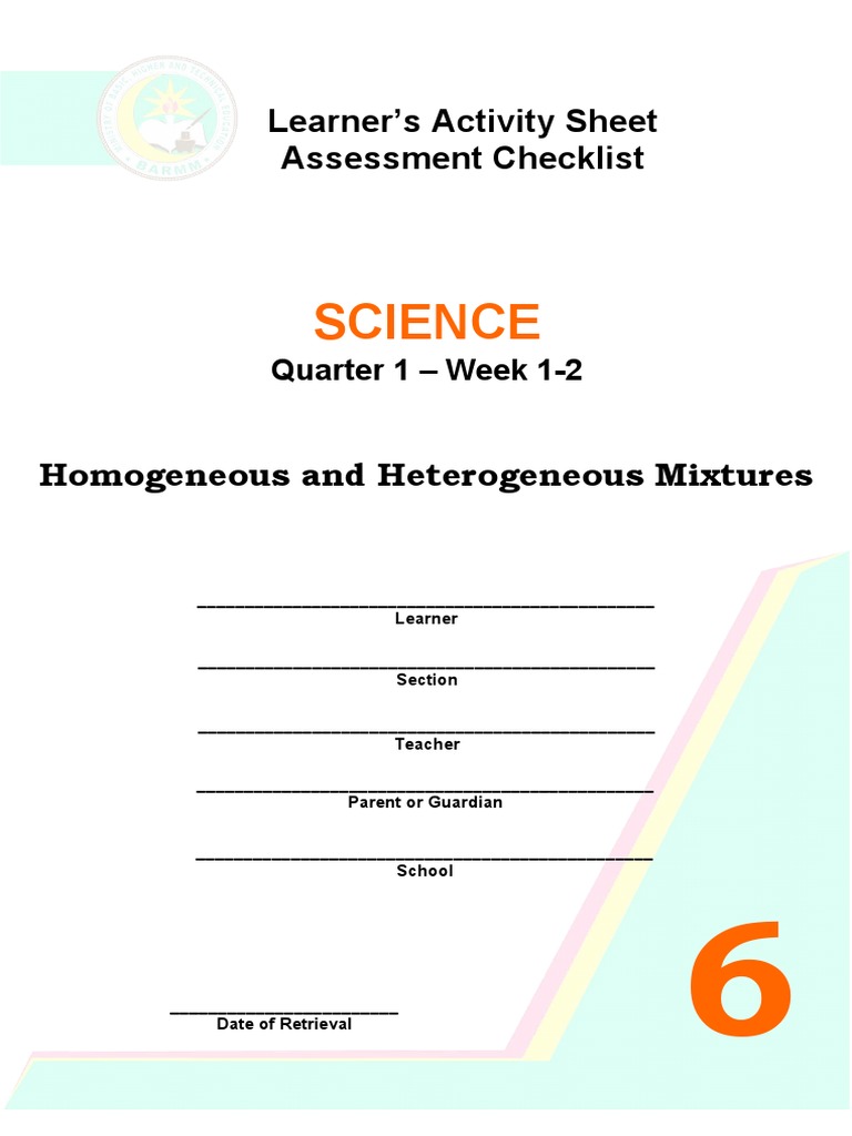 Understanding Homogeneous and Heterogeneous Mixtures: An Assessment of ...