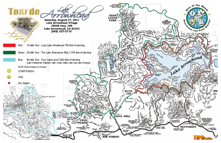 Lake Arrowhead Map | PDF | Cycle Racing | Sports