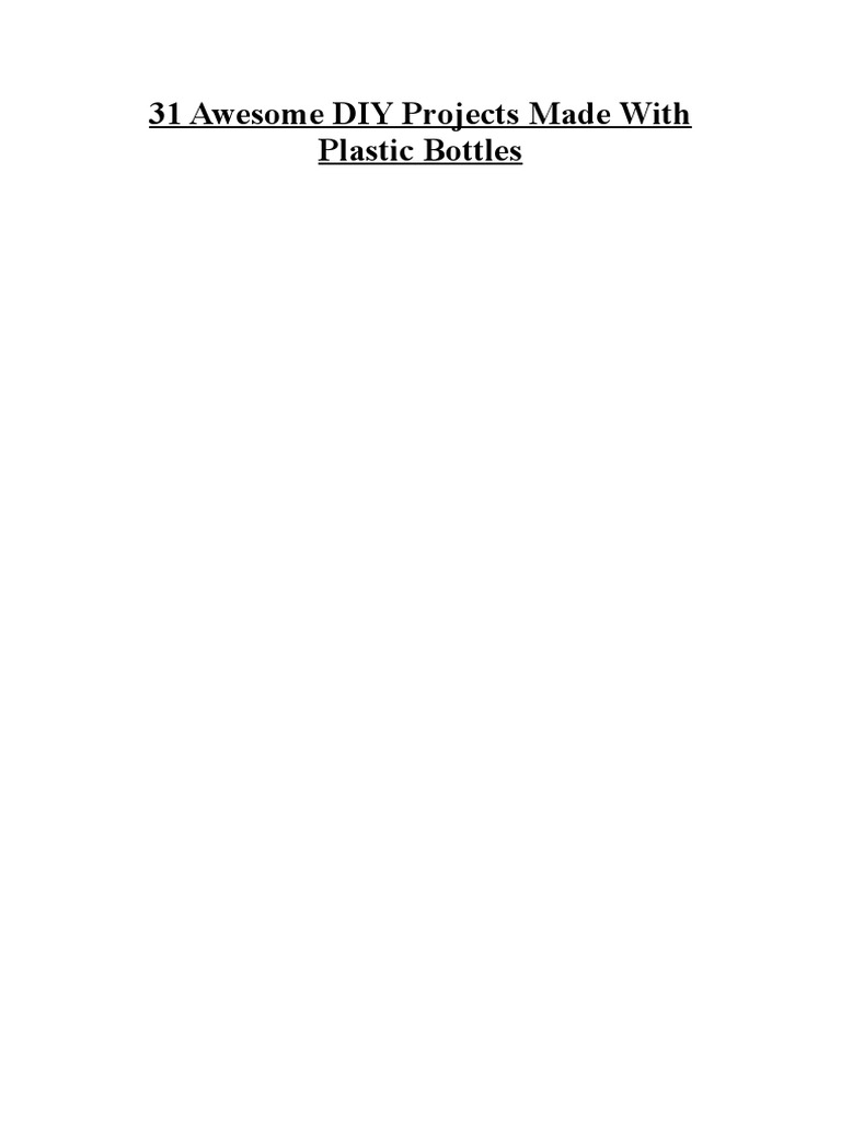 DIY Plastic Bottle Projects | PDF