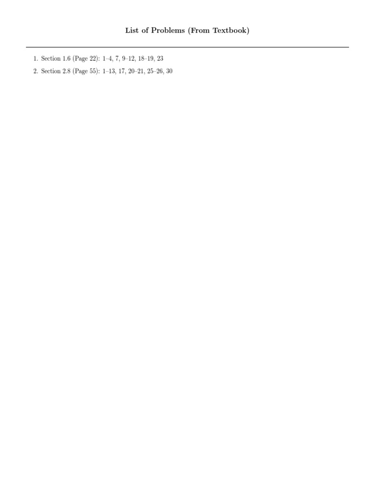 List of Problems | PDF