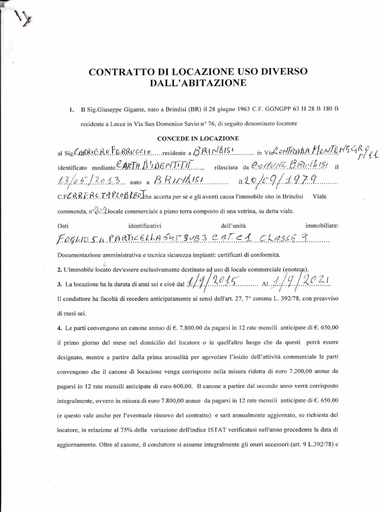 Contratto D'affitto | PDF