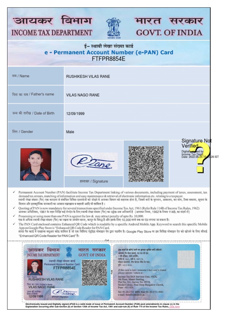 Pan Card Original | PDF
