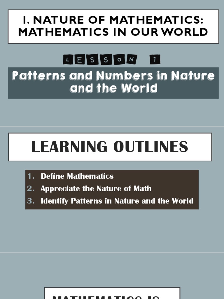 UNIT1 LESSON1 - Nature of Mathematics | PDF | Pattern | Mathematics