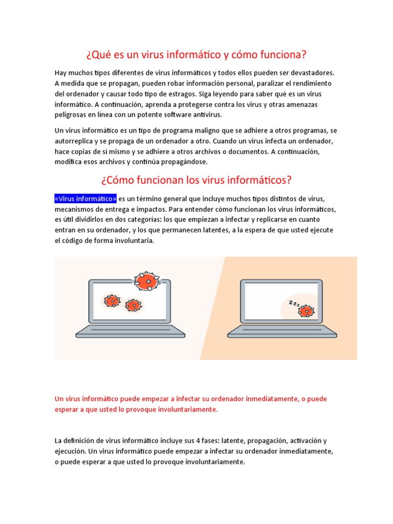 Qué Es Un Virus Informático y Cómo Funciona | PDF | Virus de ...