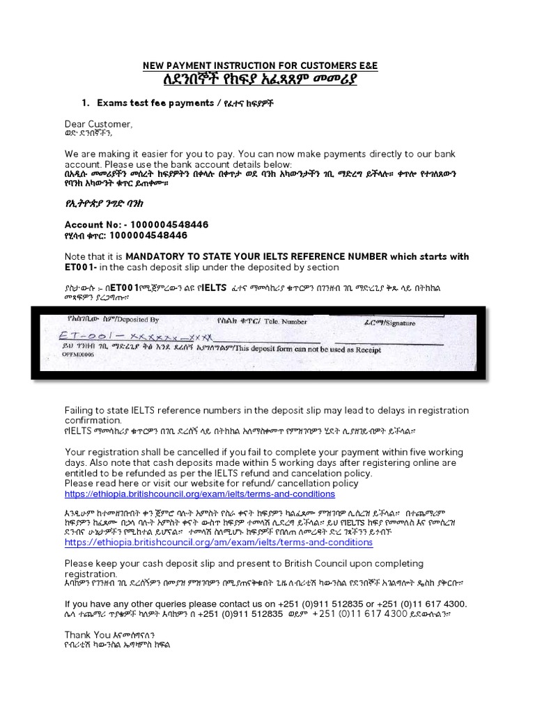 New Payment Instuction - Ielts Exam | PDF