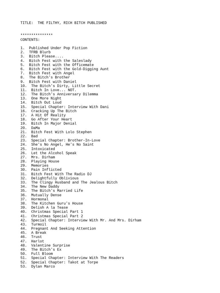 The Filthy, Rich Bitch | PDF