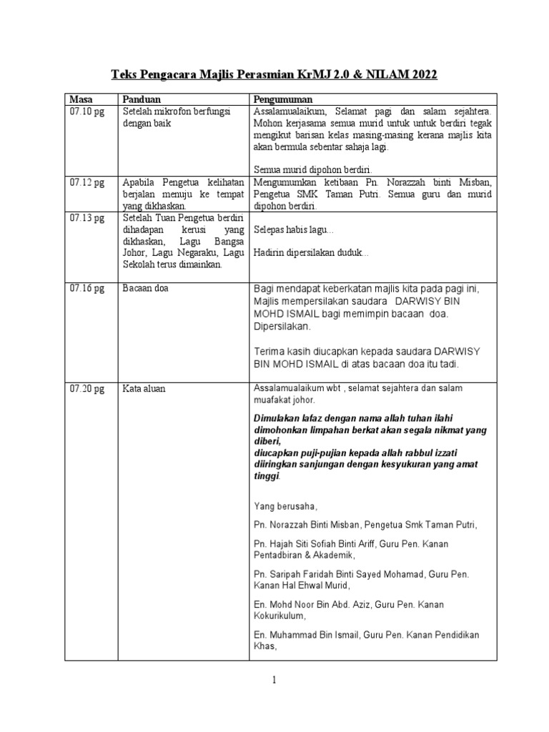 Pelancaran KrMJ 2.0 & NILAM 2022 | PDF