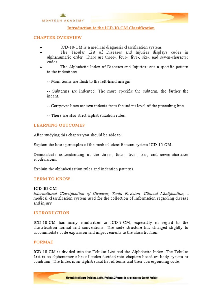 Lesson 2-Introduction To The ICD-10-CM Classification | PDF ...