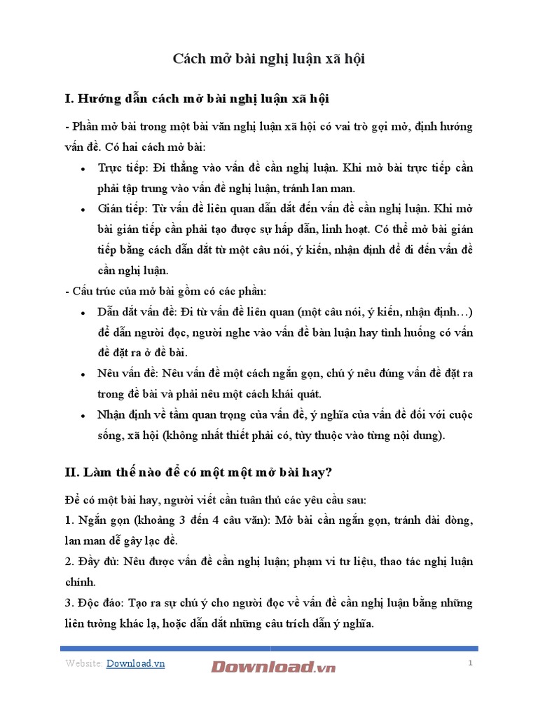 Cach Mo Bai Nghi Luan Xa Hoi | PDF