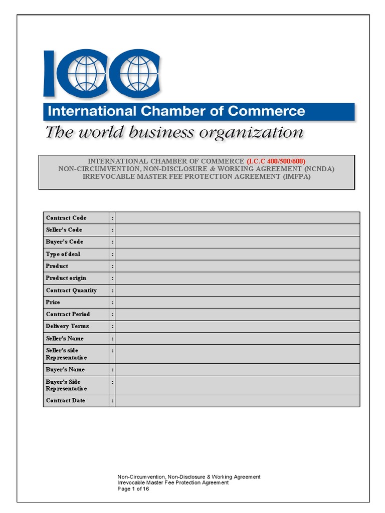 International Chamber of Commerce I C c1 | PDF | Non Disclosure ...