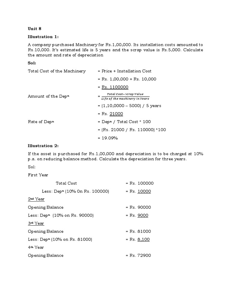 Calculate Depreciation Using Different Methods | PDF | Depreciation | Debits And Credits