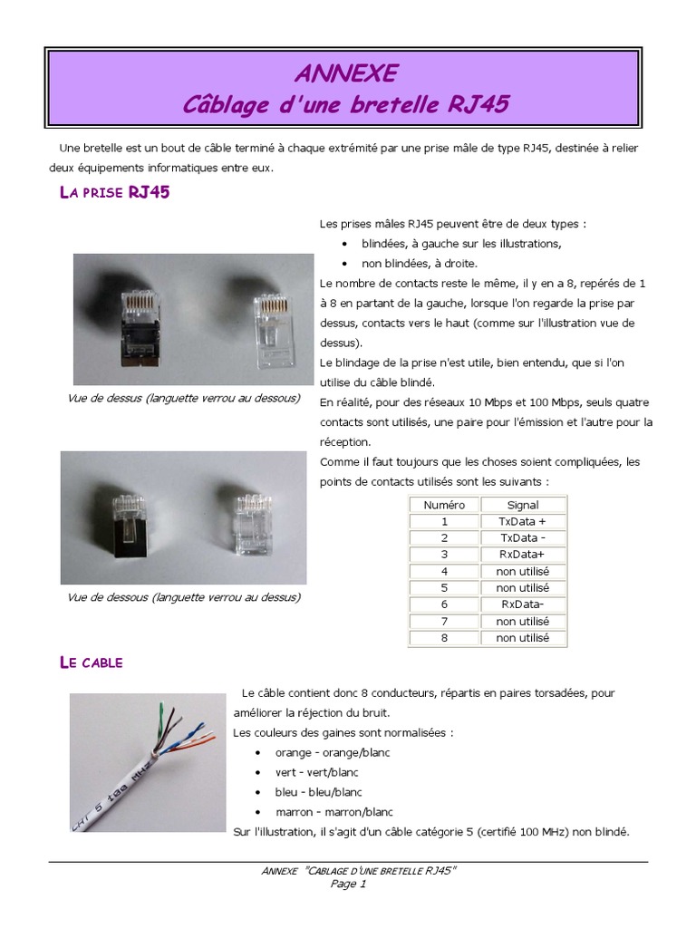 Cablage RJ45 | PDF