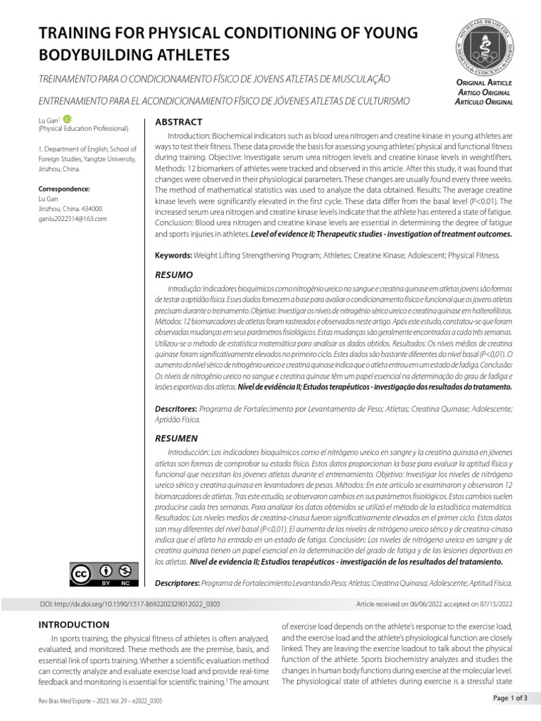 Training For Physical Conditioning of Young | PDF | Exercício físico