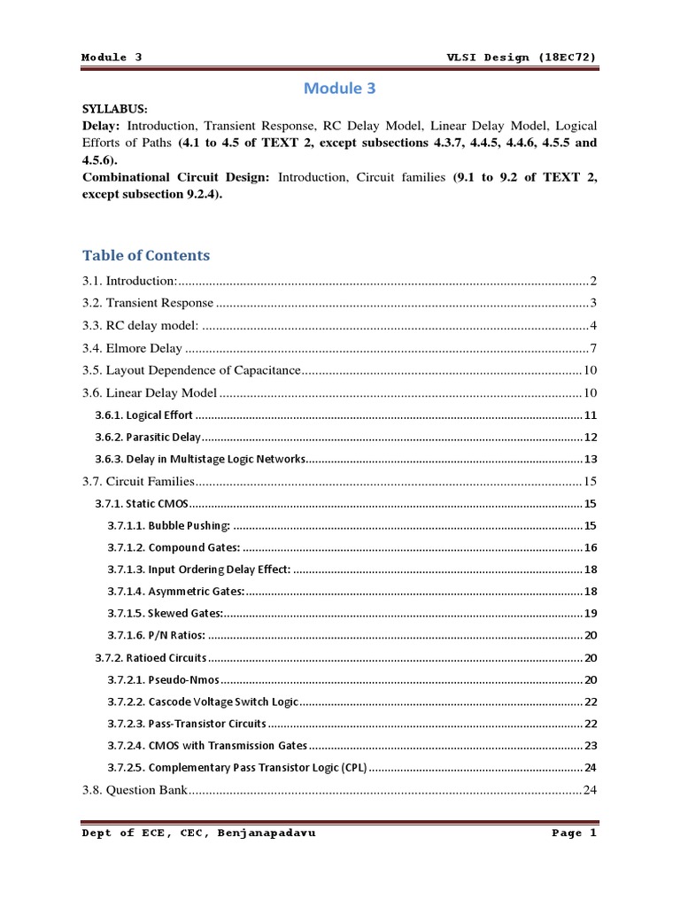 Module 3 | PDF | Logic Gate | Cmos