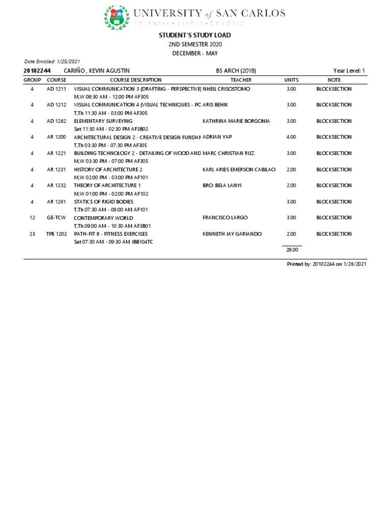 Student Study Load | PDF