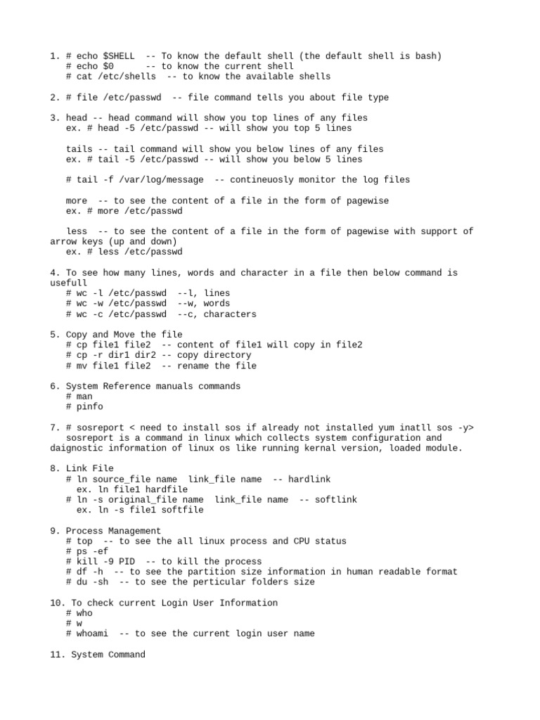 Linux Basic Commands | PDF | Computer File | Utility Software Linux Basic Commands | PDF | Computer File | Utility Software