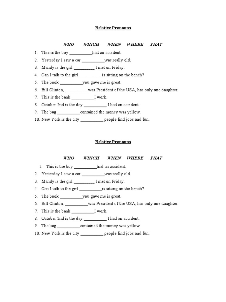 Relative Pronouns | PDF
