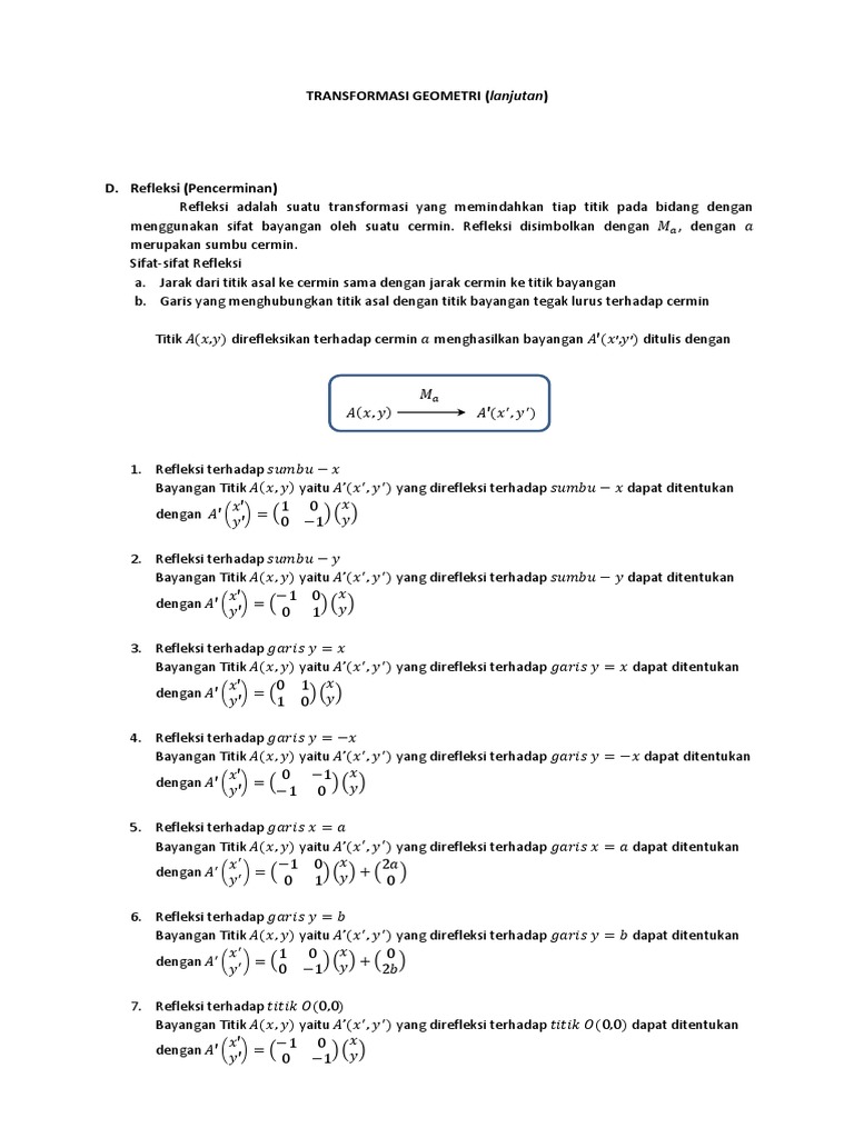 Transformasi Geometri (Refleksi) | PDF | Sains & Matematika