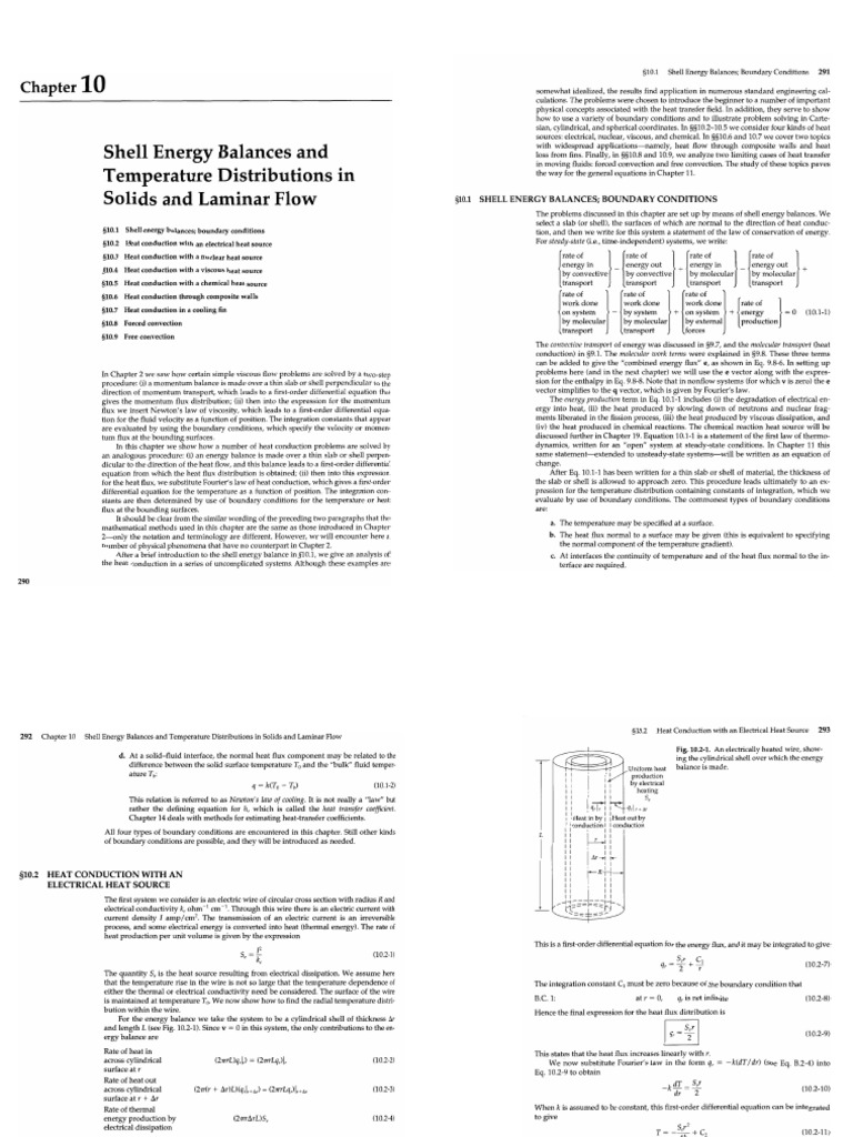Shell Energy Balances in Heat Conduction | PDF | Thermal Conduction ...