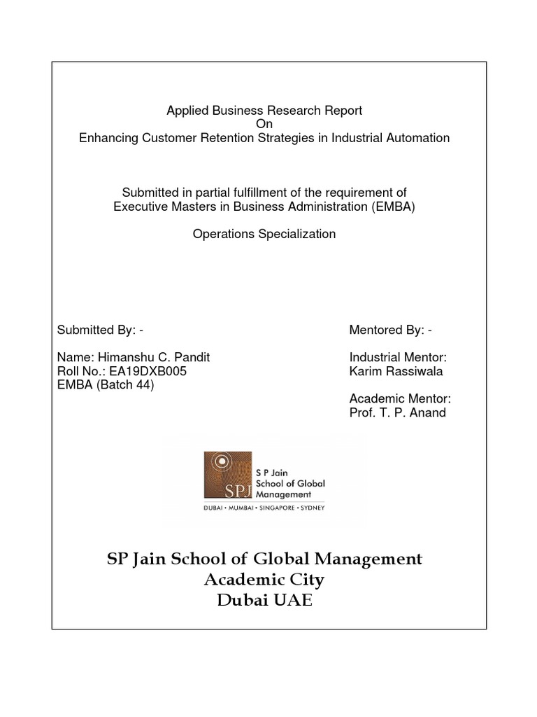 ABR Final Report Himanshu EA19DXB005 Signed | PDF | Strategic ...