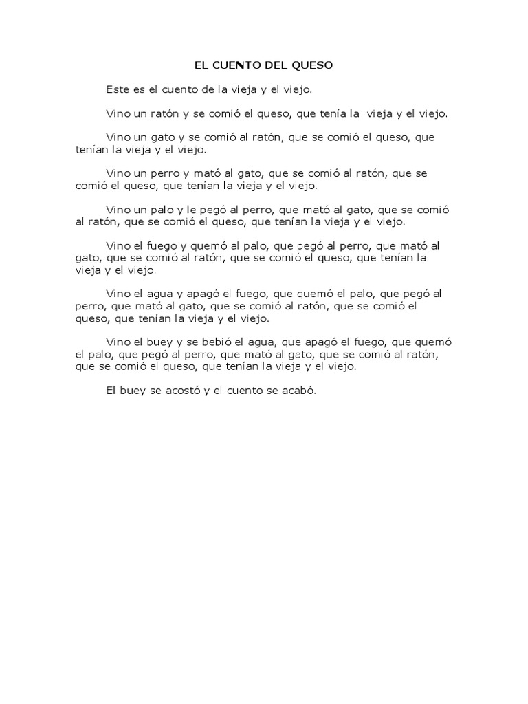 Cuento Del Queso Pdf