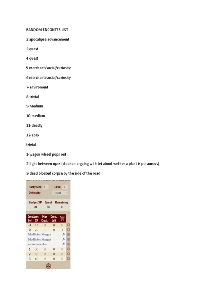 Random Encounters | PDF