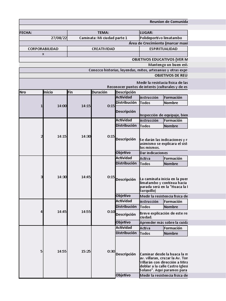 Reme Caminata Comunidad | PDF