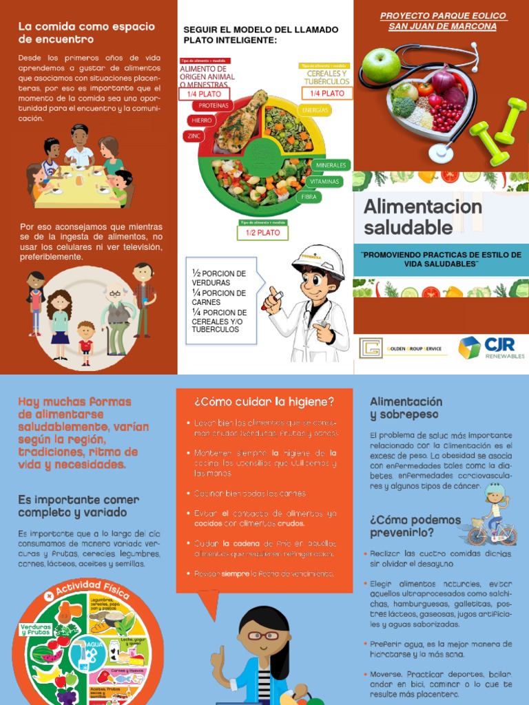 Triptico Alimentacion Saludable | PDF
