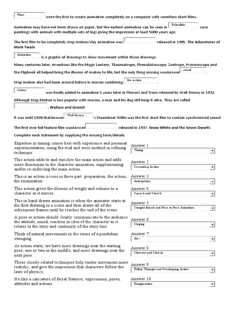 Ict2120 Animation Week 1-10 2ND Sem | PDF | Animation | Computer Generated Imagery