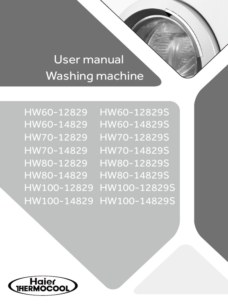 User Manual Washing Machine | PDF | Ac Power Plugs And Sockets | Laundry