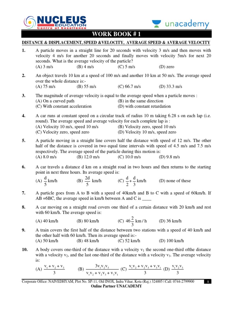 KINEMATICS | PDF | Velocity | Speed