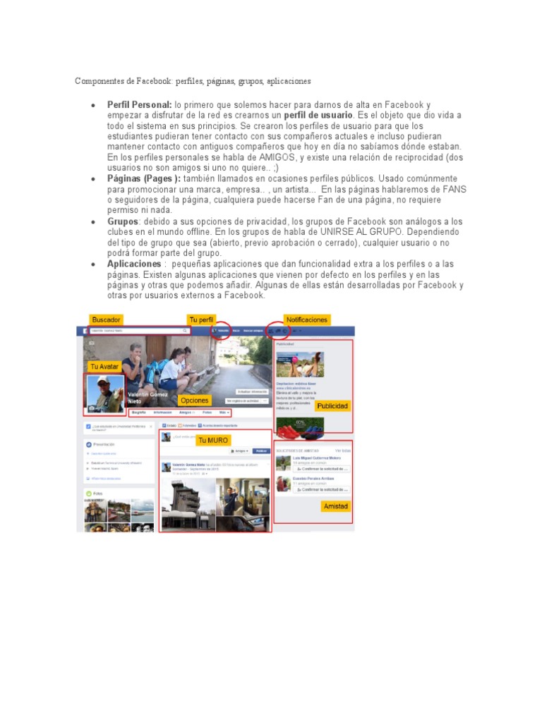 Componentes Clave de Facebook | PDF | Facebook | Chat en linea