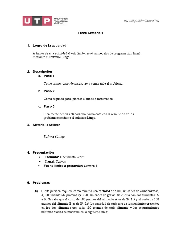 Semana 2 - PDF - Indicaciones para La Tarea de La Semana | PDF