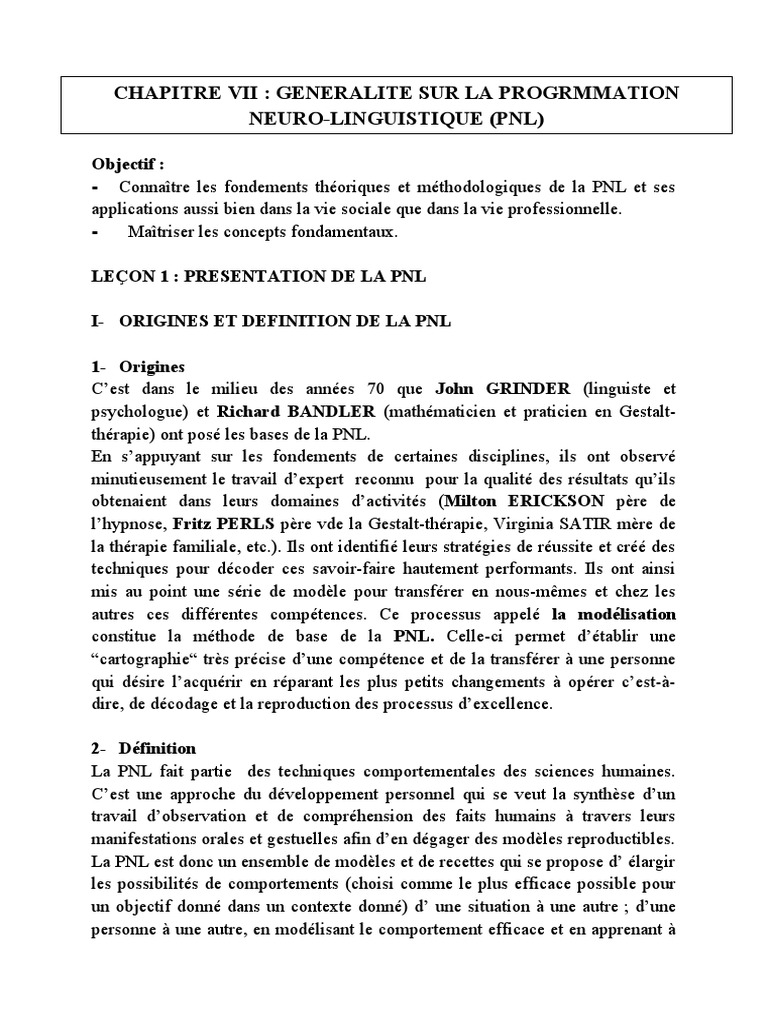 PNL RHC 2 | PDF | Programmation neuro-linguistique | la communication