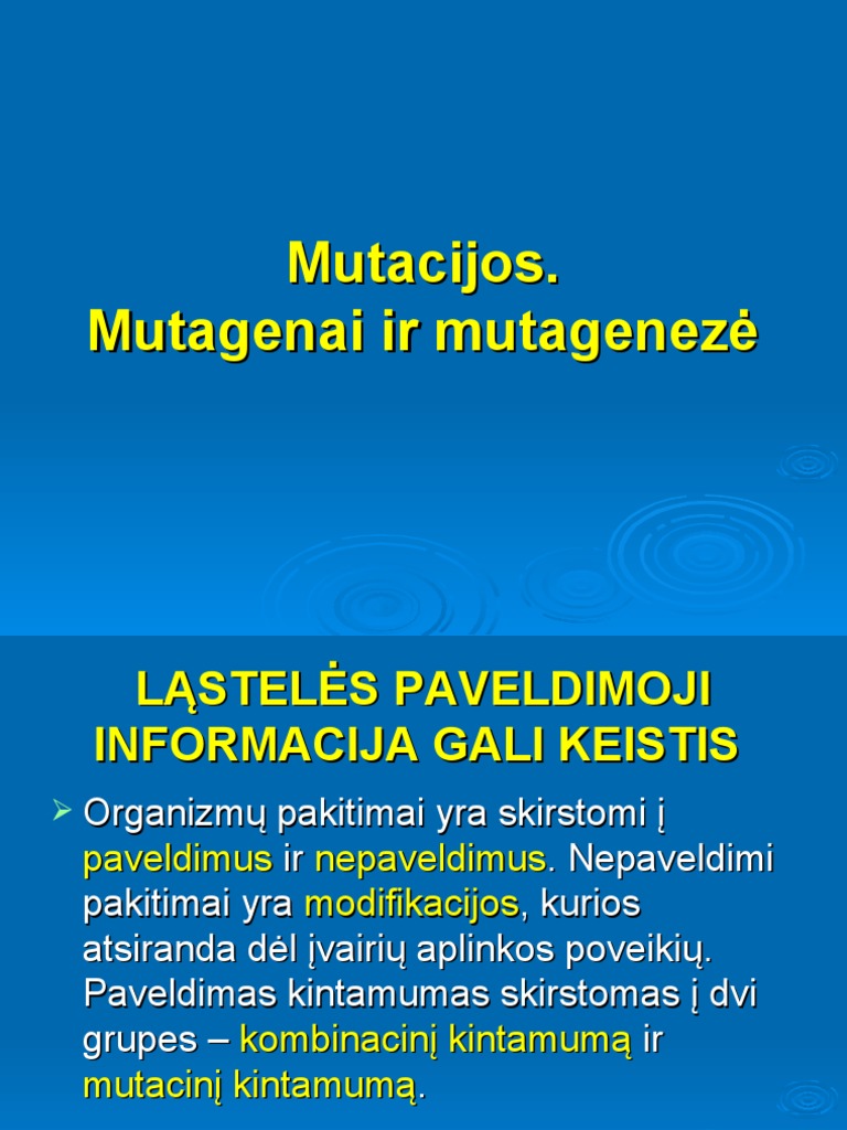 Mutacijos Biologija Kl. | PDF