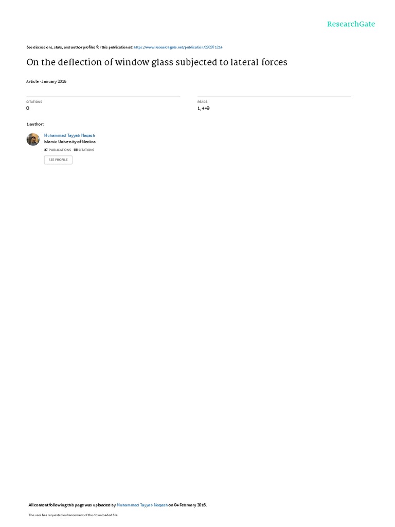 Glass Deflection | PDF | Building Engineering | Civil Engineering