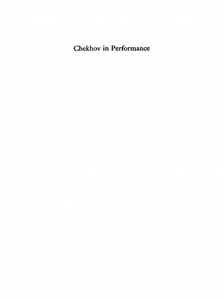 J. L. Styan - Chekhov in Performance (1971) | PDF | Anton Chekhov