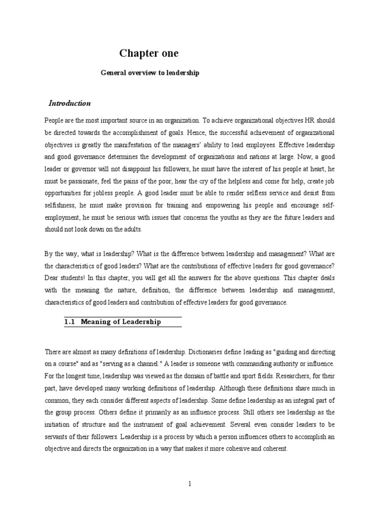 Leadership and Change Management Chapter 1 | PDF | Power (Social And Political) | Leadership