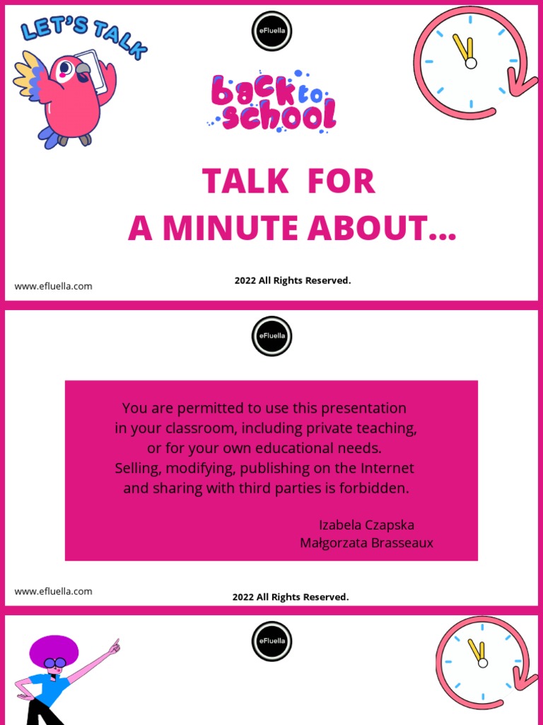 Back To School Talk For A Minute | PDF