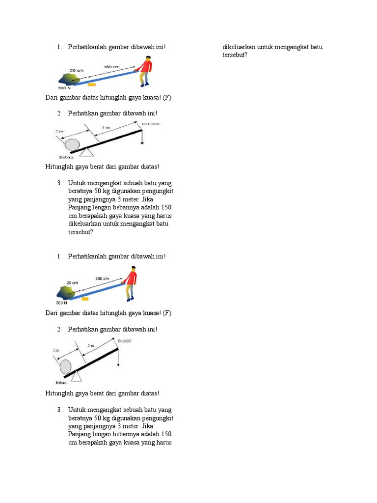 Latihan Soal Tuas Dan Katrol | PDF