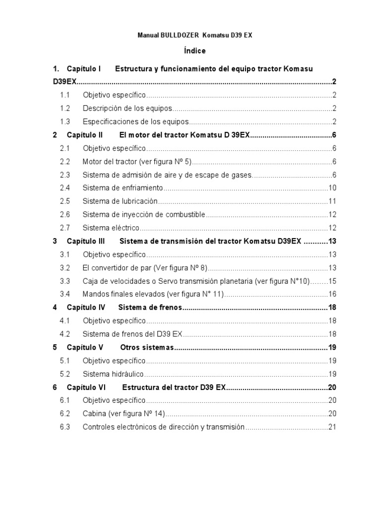 Manual Int. Al Bulldozer D39 Ex | PDF | Turbocompresor | Inyección de ...