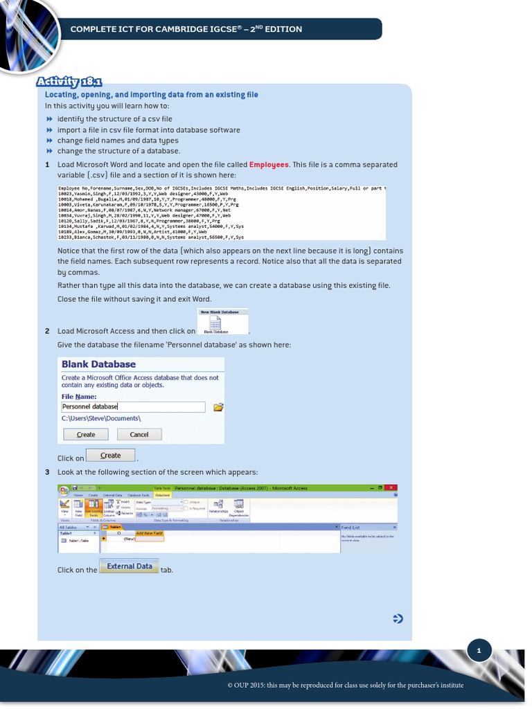 Activity 18.1 | PDF | Computer File | Comma Separated Values