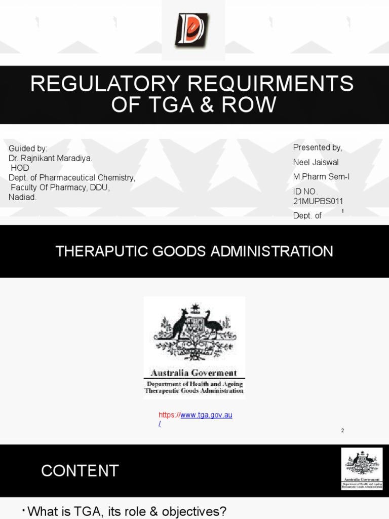Regulatory Requirments of Tga & Row | PDF | Prescription Drugs | Over ...