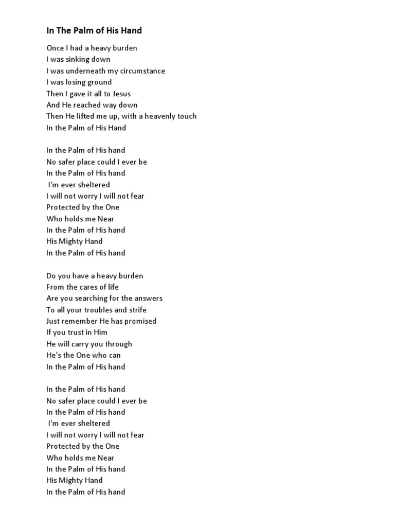 In The Palm of His Hand | PDF